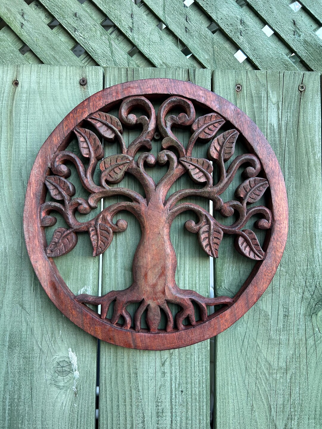 Handmade Wood Tree of Life Carving Reclaimed Sustainable Wood Decor ...