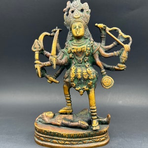 Kali Kalika Goddess Solid Bronze Figure 7 Inches Beautiful Handmade ...