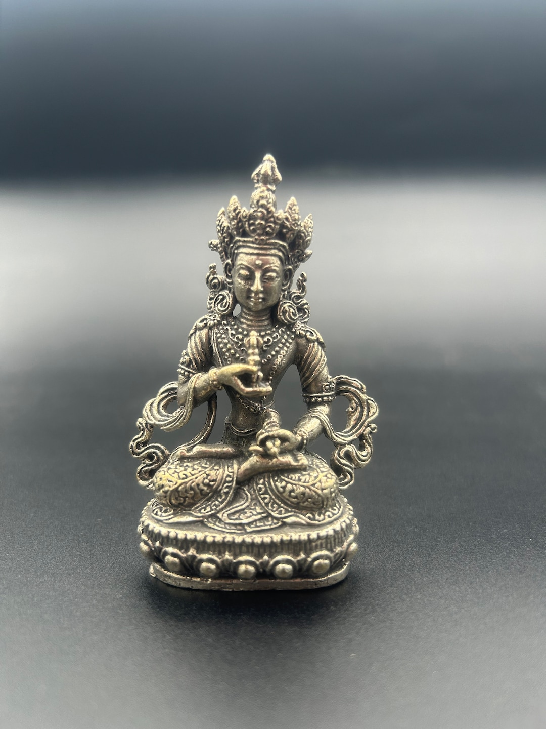 Green Tara Deity Goddess Star Deity Silver Plated Figure 2.5 Inches ...