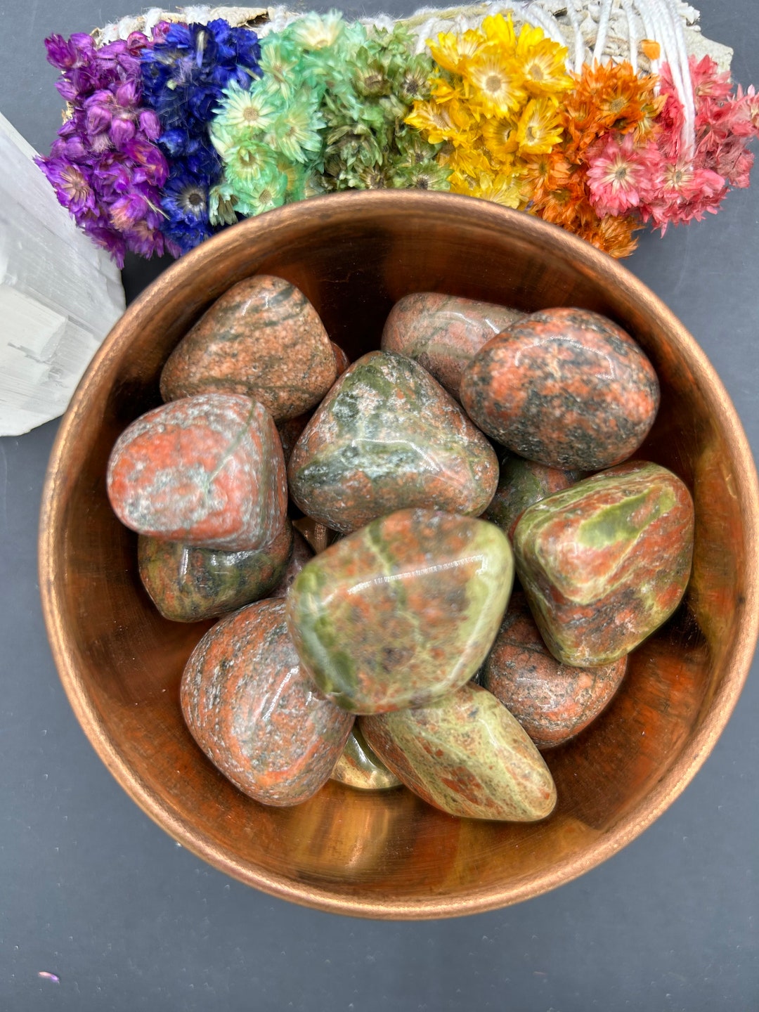Unakite Tumble Stone Metaphysical Tool for Spirituality Balancing and ...
