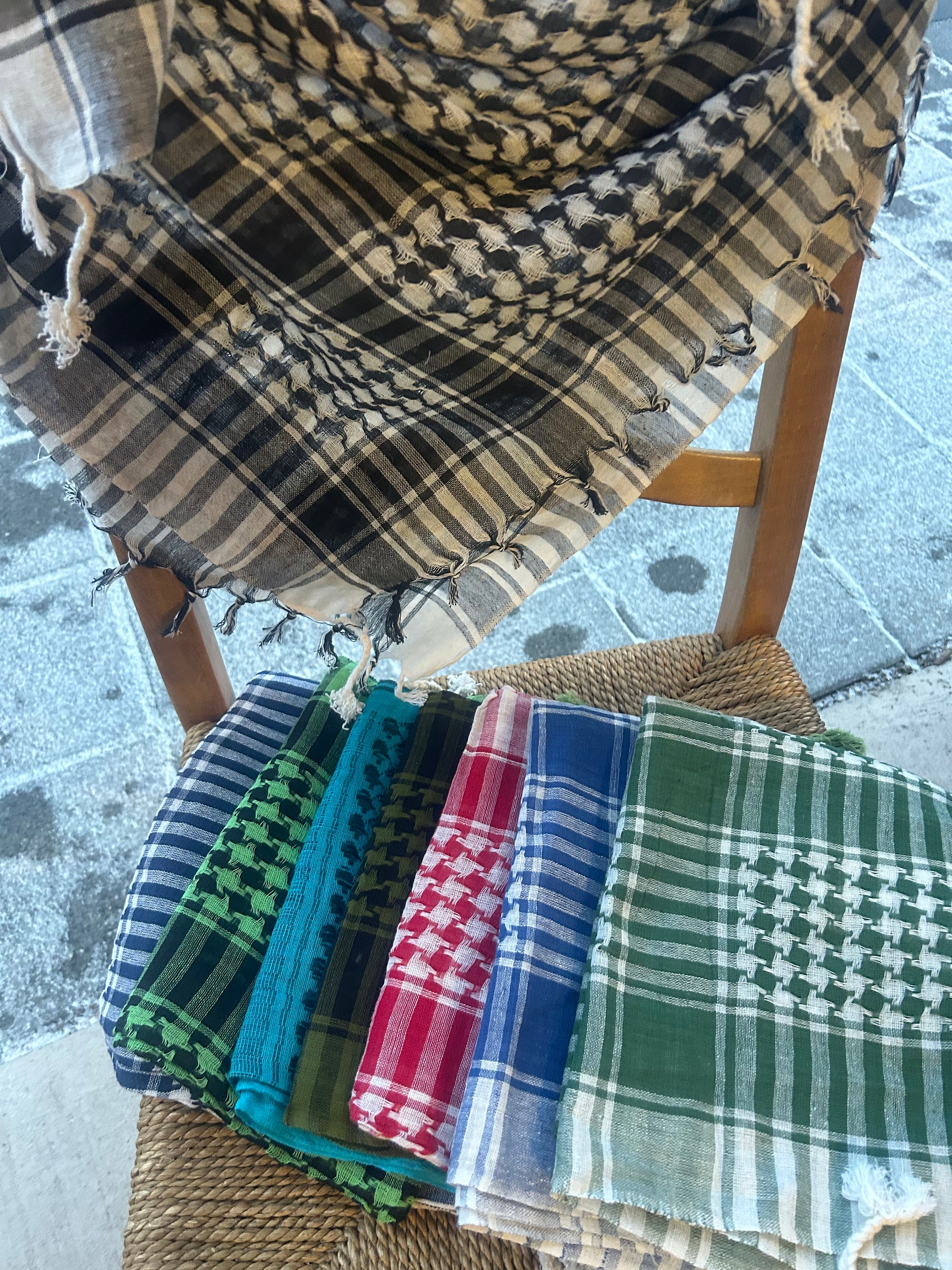 Palestine Keffiyeh Kufiya Scarf 48x48 - Traditional Shemagh With ...