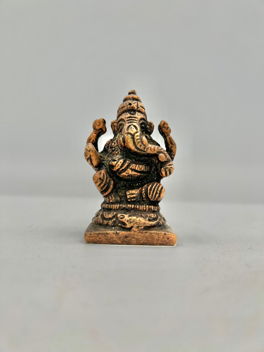 Ganesha Solid Copper Statue Altar Decor, Good Luck Ganesh Elegant ...