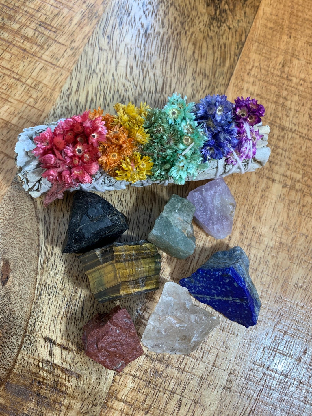 Seven Chakra Sage CHAKRA BALANCING: Raw Natural Crystals, 7 Piece ...