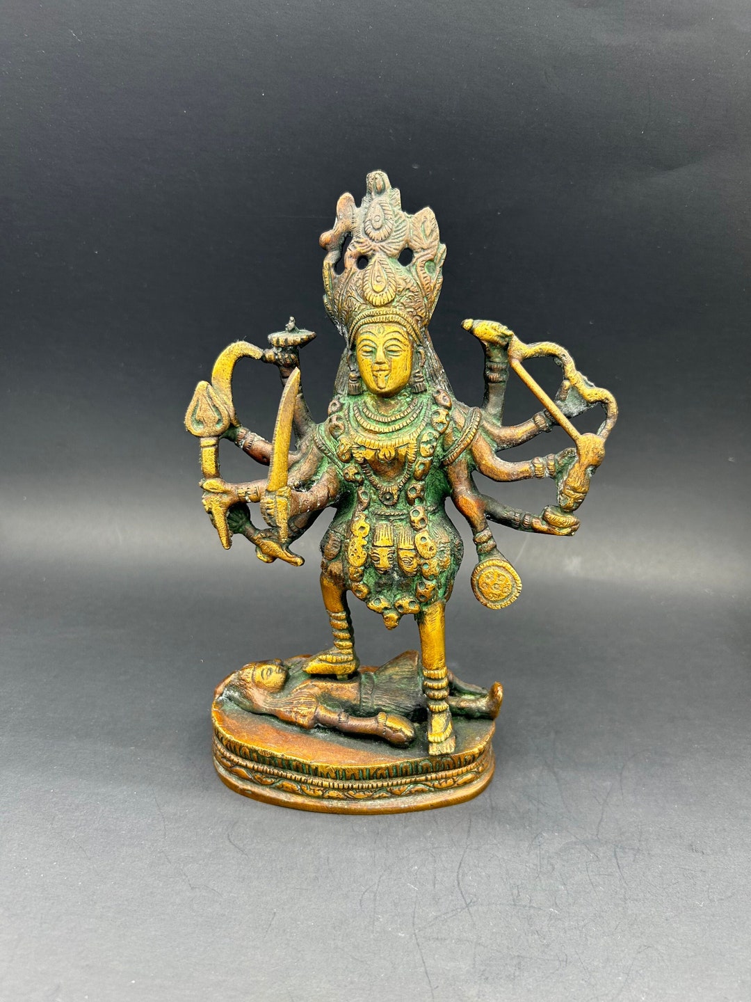 Kali Kalika Goddess Solid Bronze Figure 7 Inches Beautiful Handmade ...