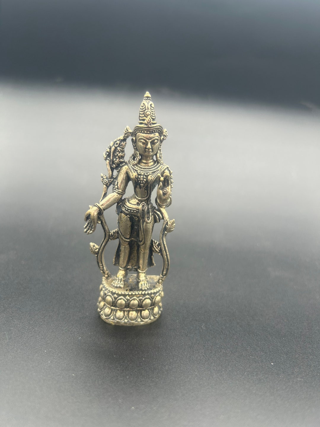 Green Tara Deity Goddess Star Deity Solid Silver Plated 2.5 Inches ...