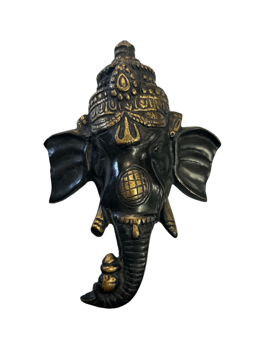 Vintage Ganesha Bronze Statue Wall Decor, Good Luck Ganesh Elegant ...