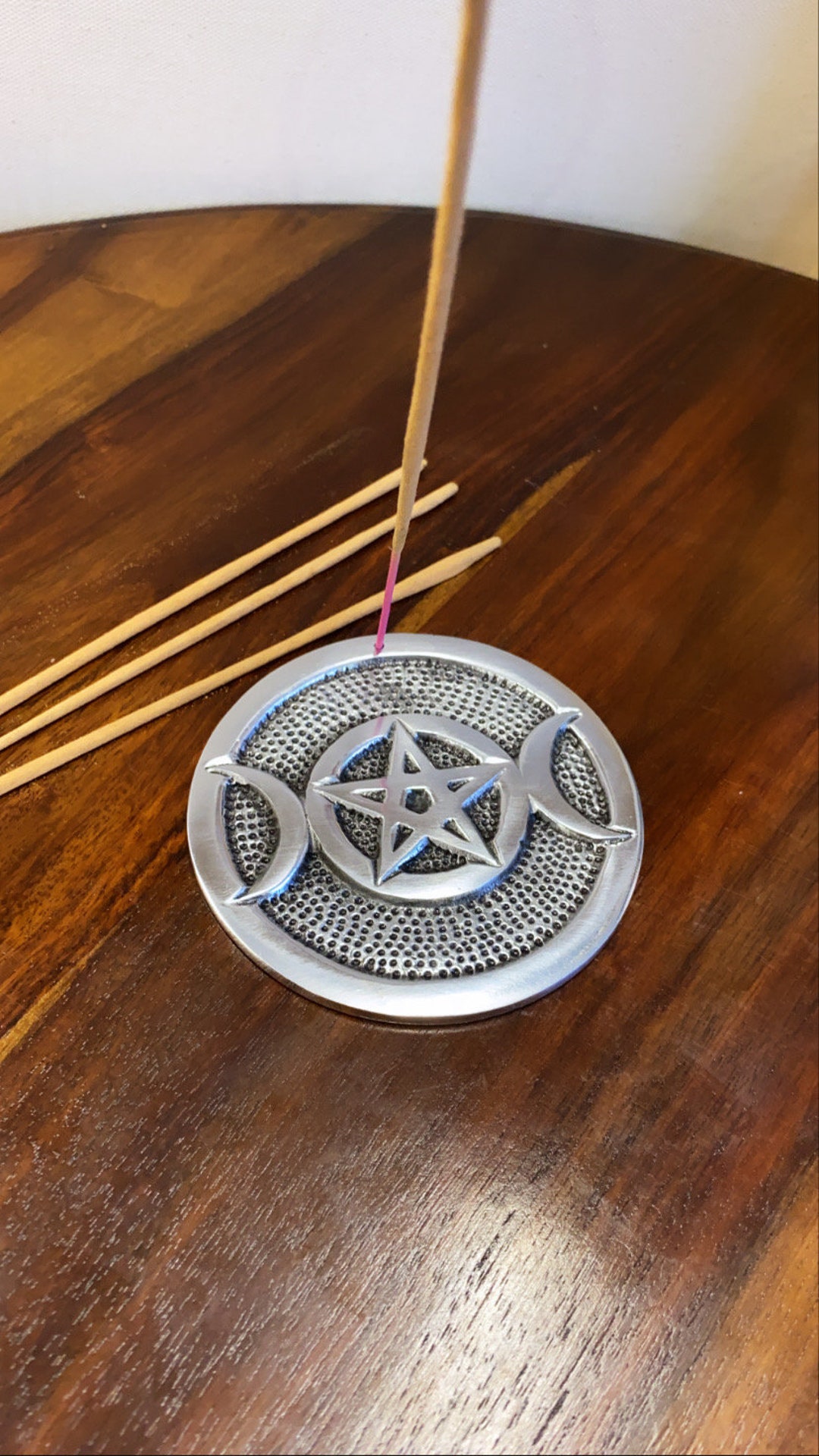 Talisman Triple Moon Goddess Incense Holder Altar Decor, Pentacle Moon ...