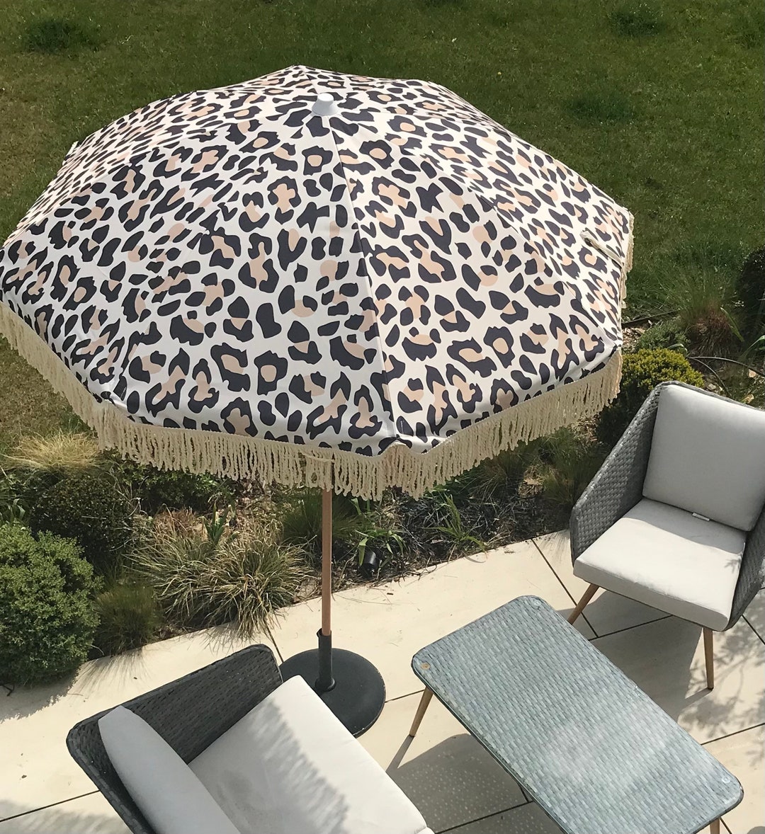 Retro Boho Fringe Tassel Parasol Midnight Blue/black Neutral - Etsy UK