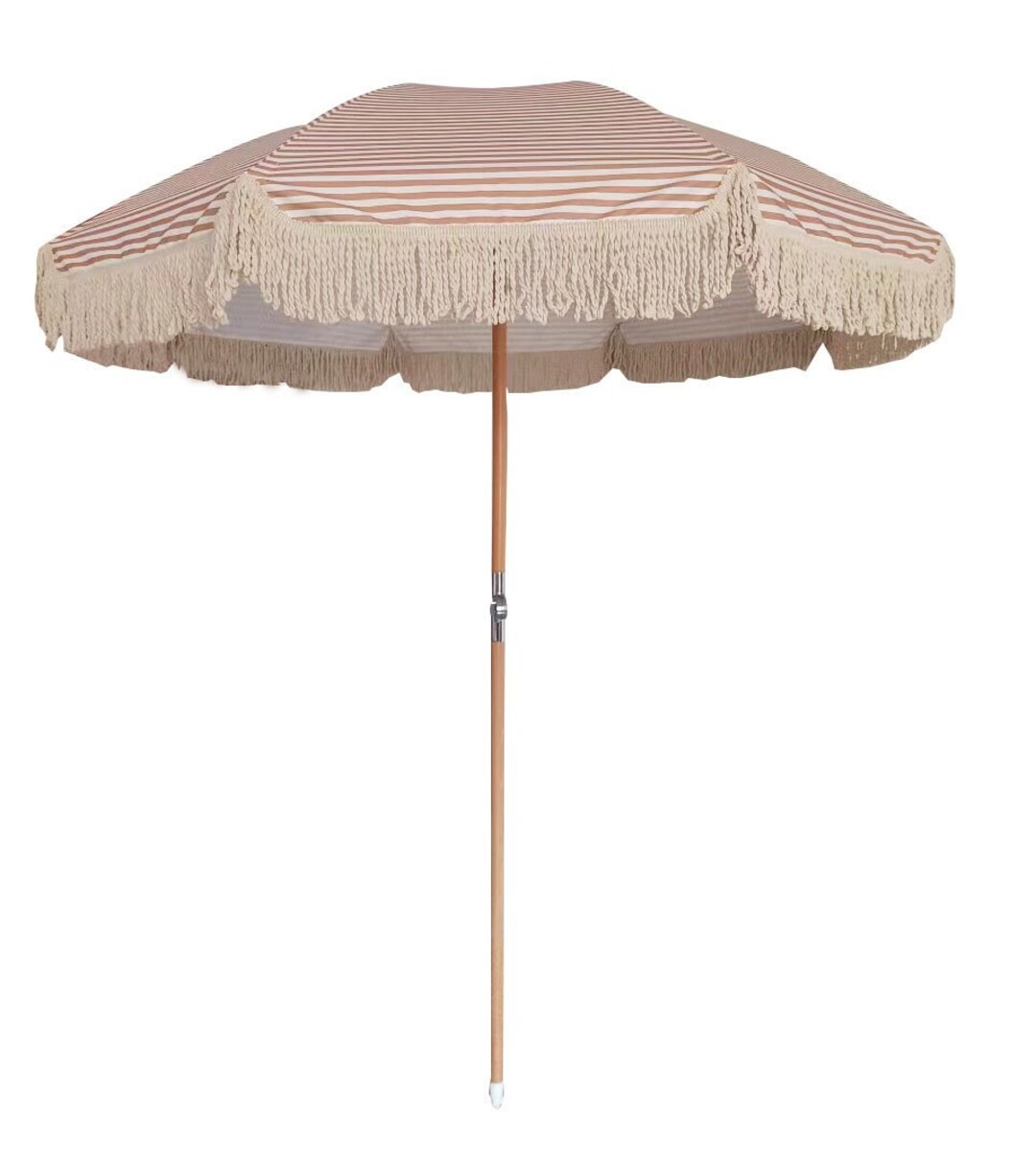 Boho Parasol H226cm TERRACOTTA Tassel Parasol, Perfect for Garden/beach ...