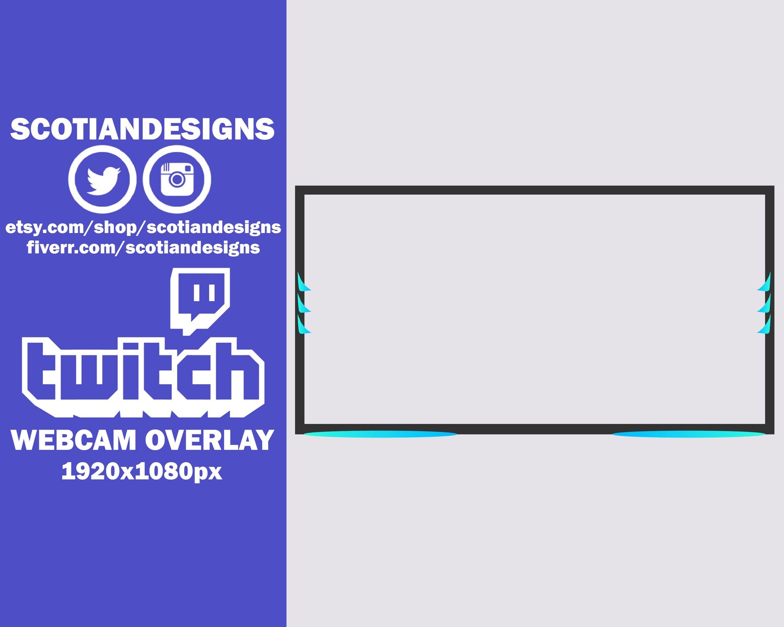 Twitch Webcam Border Gaming Overlays Streaming Graphics | Etsy