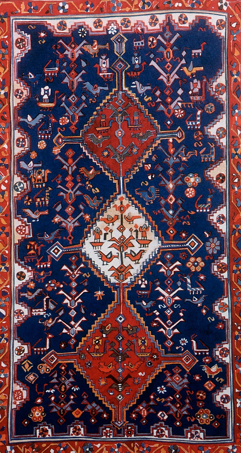 Art Print on Finest Watercolour Paper of Painting of Carpet, Beautiful ...