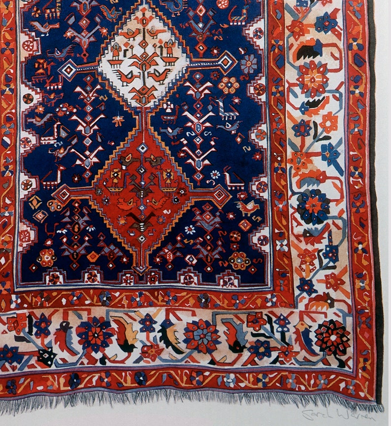 Art Print on Finest Watercolour Paper of Painting of Carpet, Beautiful ...