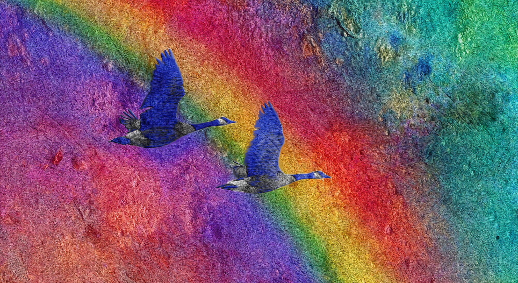 FLYING GEESE ART, Japanese Modern Watercolor Canvas Original Print ...