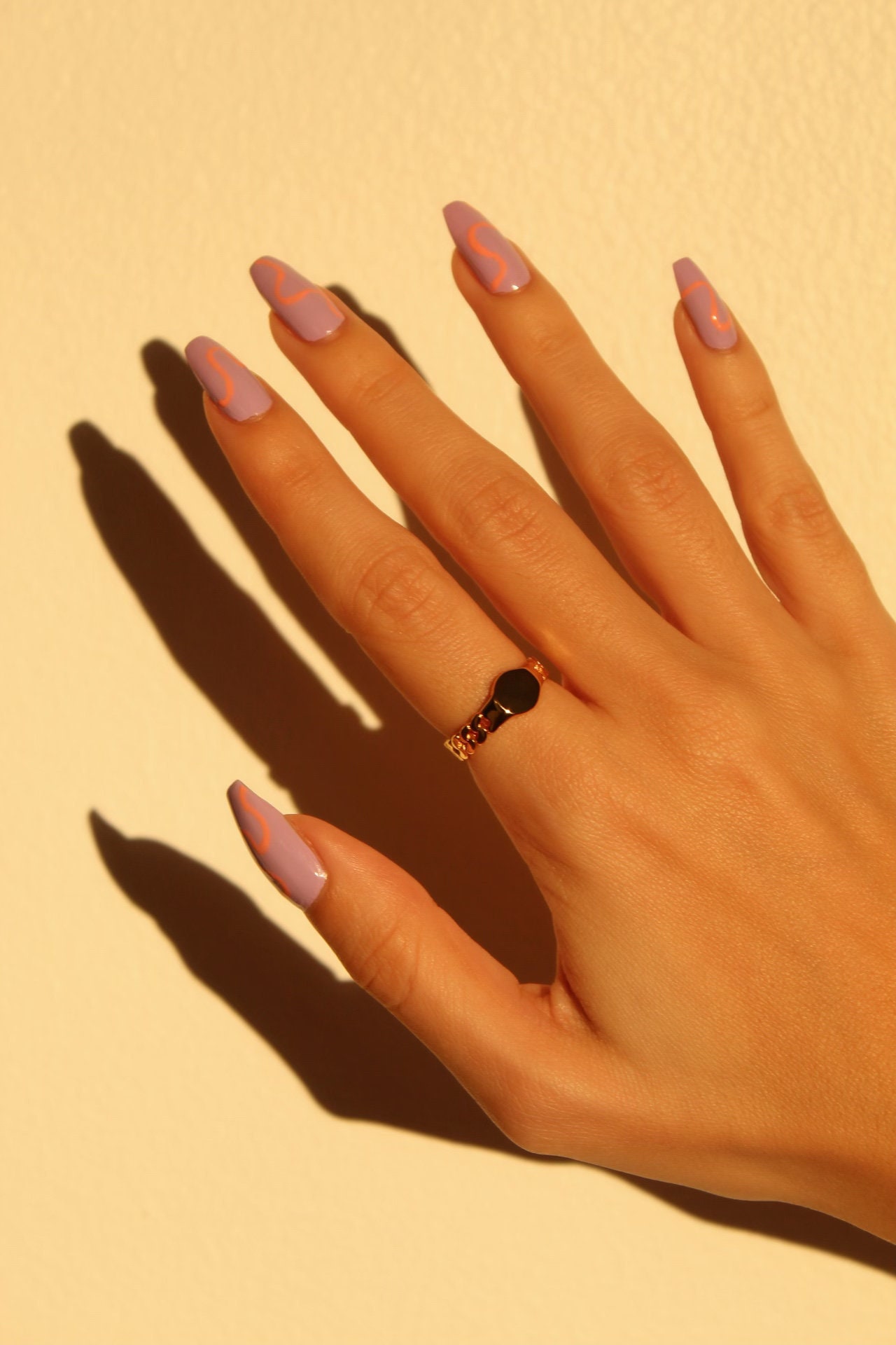 18K Gold Plated Chain Signet Ring Statement Ring Stackable | Etsy