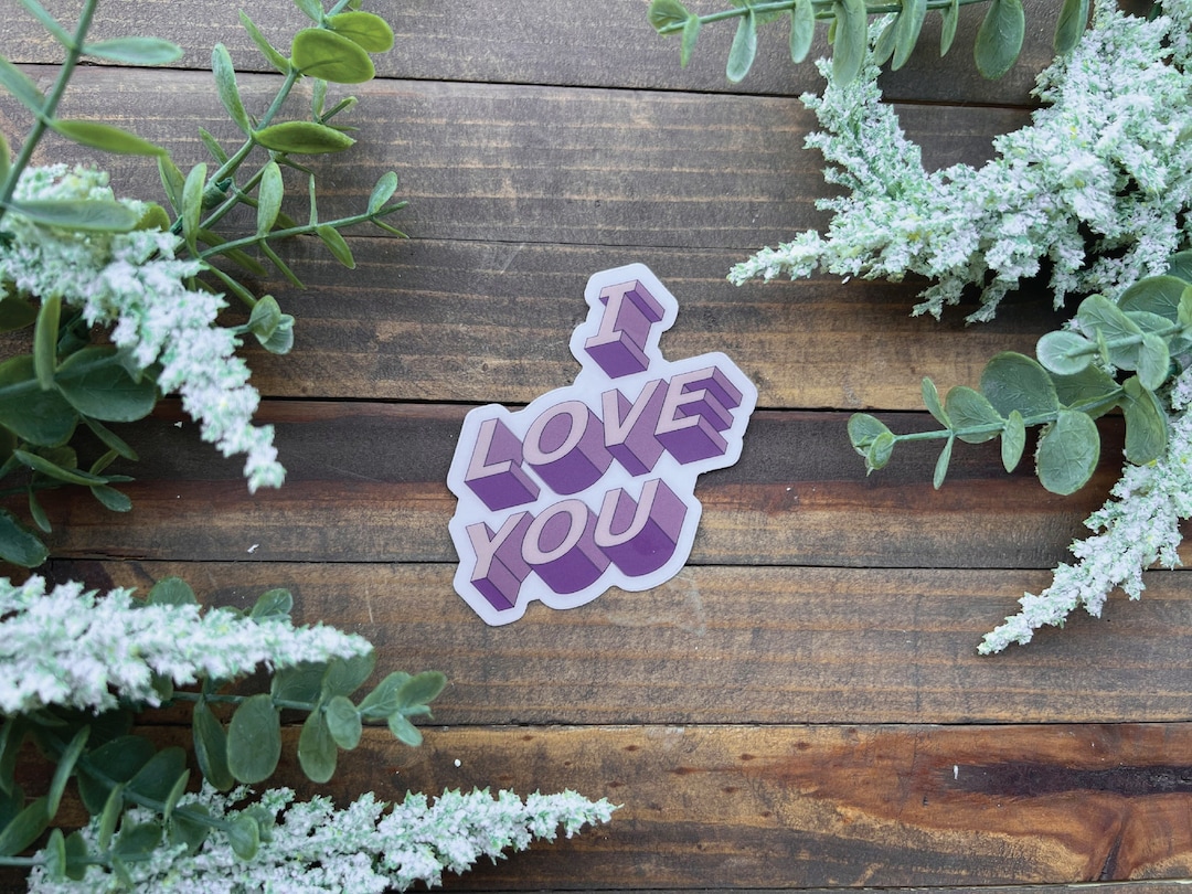 I Love You Sticker, Clear Boarder Sticker, Multiple Color Font Sticker ...