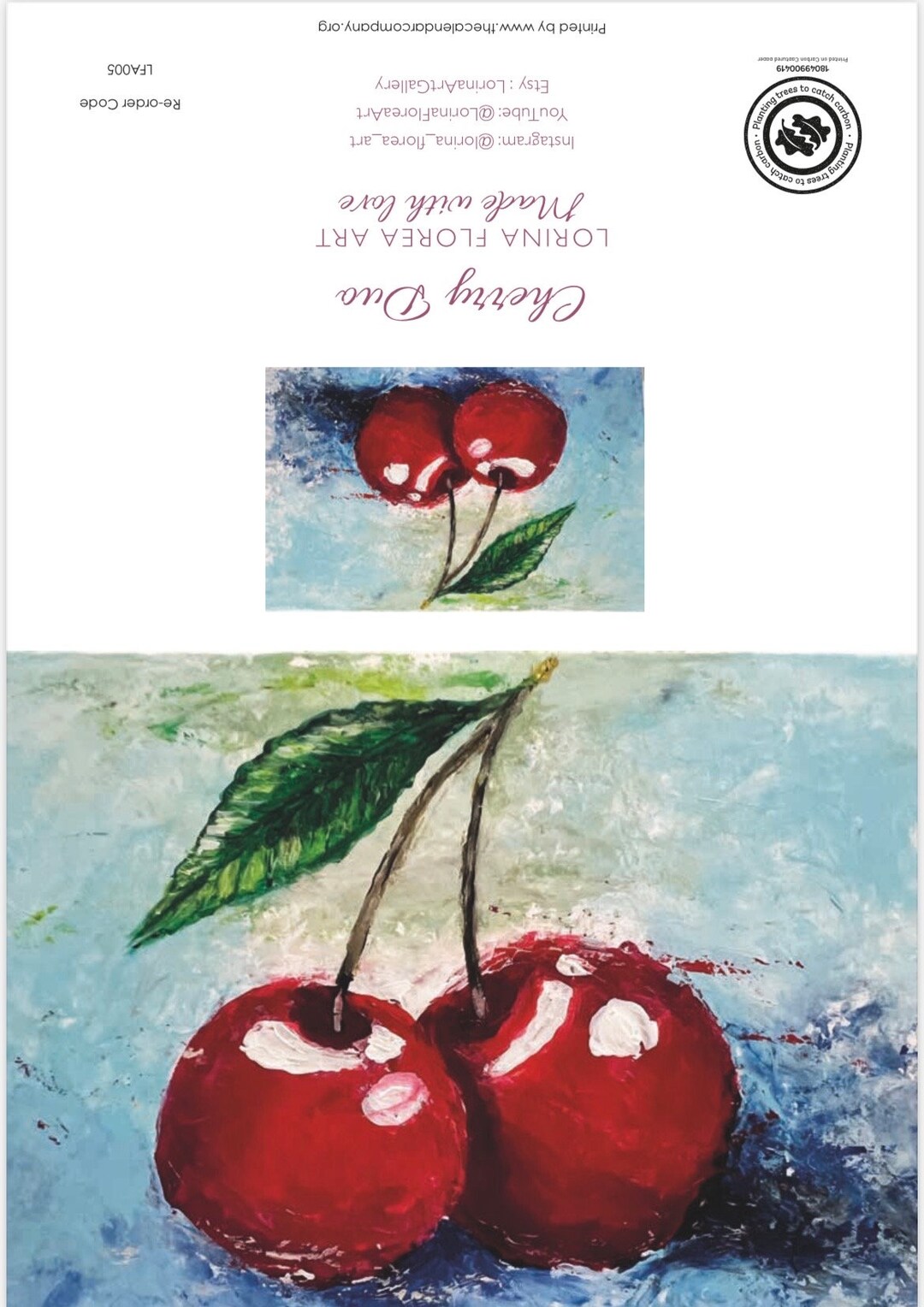 Cherry Duo Greeting Card, A5 Art Print - Etsy
