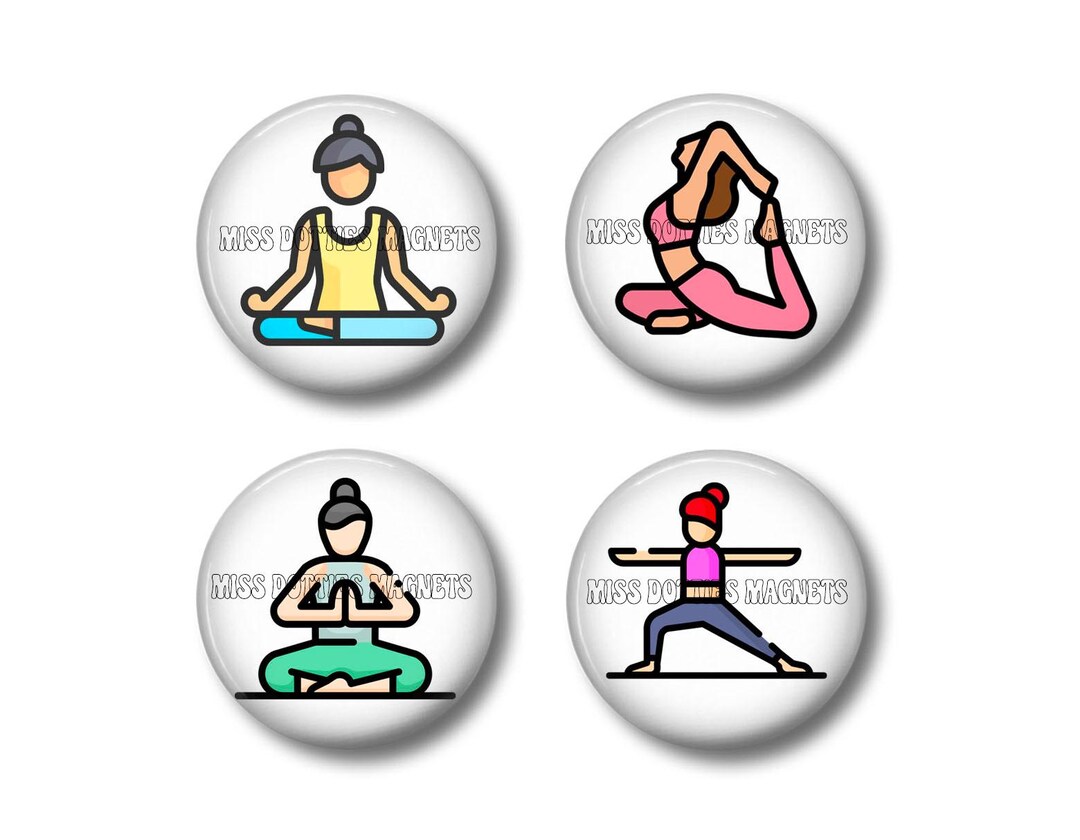 Large Refrigerator Magnets, Fun Magnets, Yoga Magnets, Large Yoga ...
