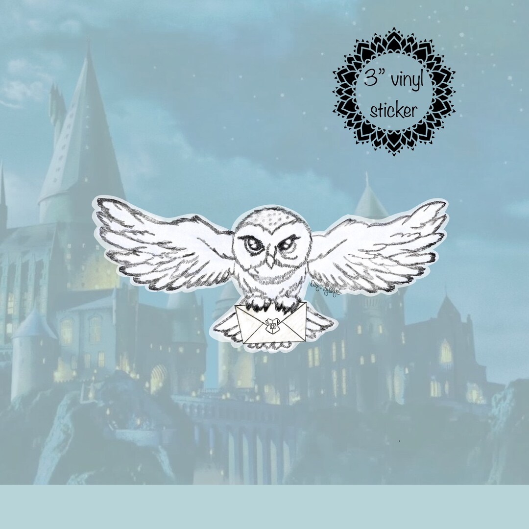 HP Inspired Hedwig Snowy Owl Vinyl Sticker - Etsy