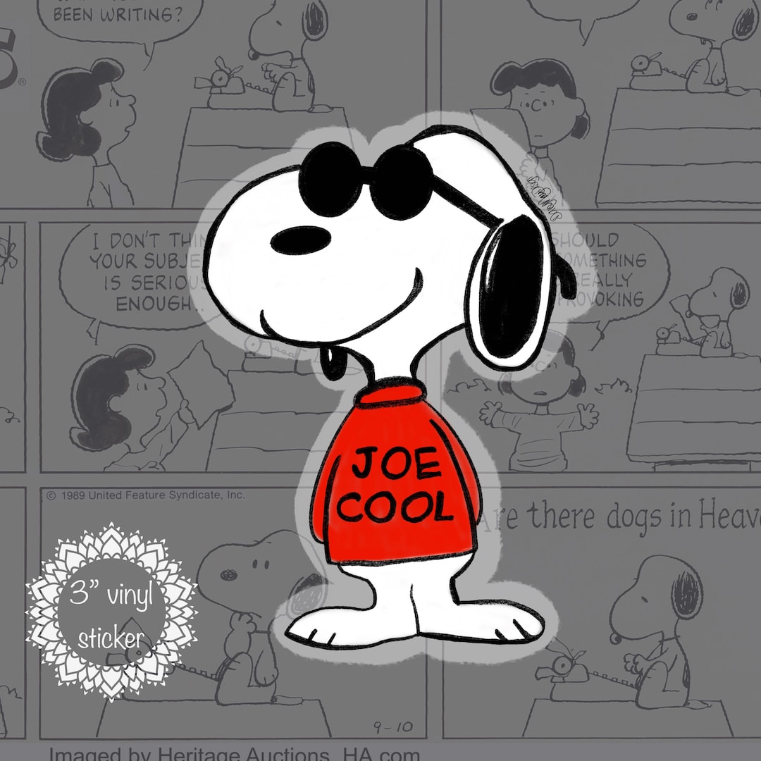 Peanuts Inspired Snoopy joe Cool Clear Vinyl Sticker - Etsy