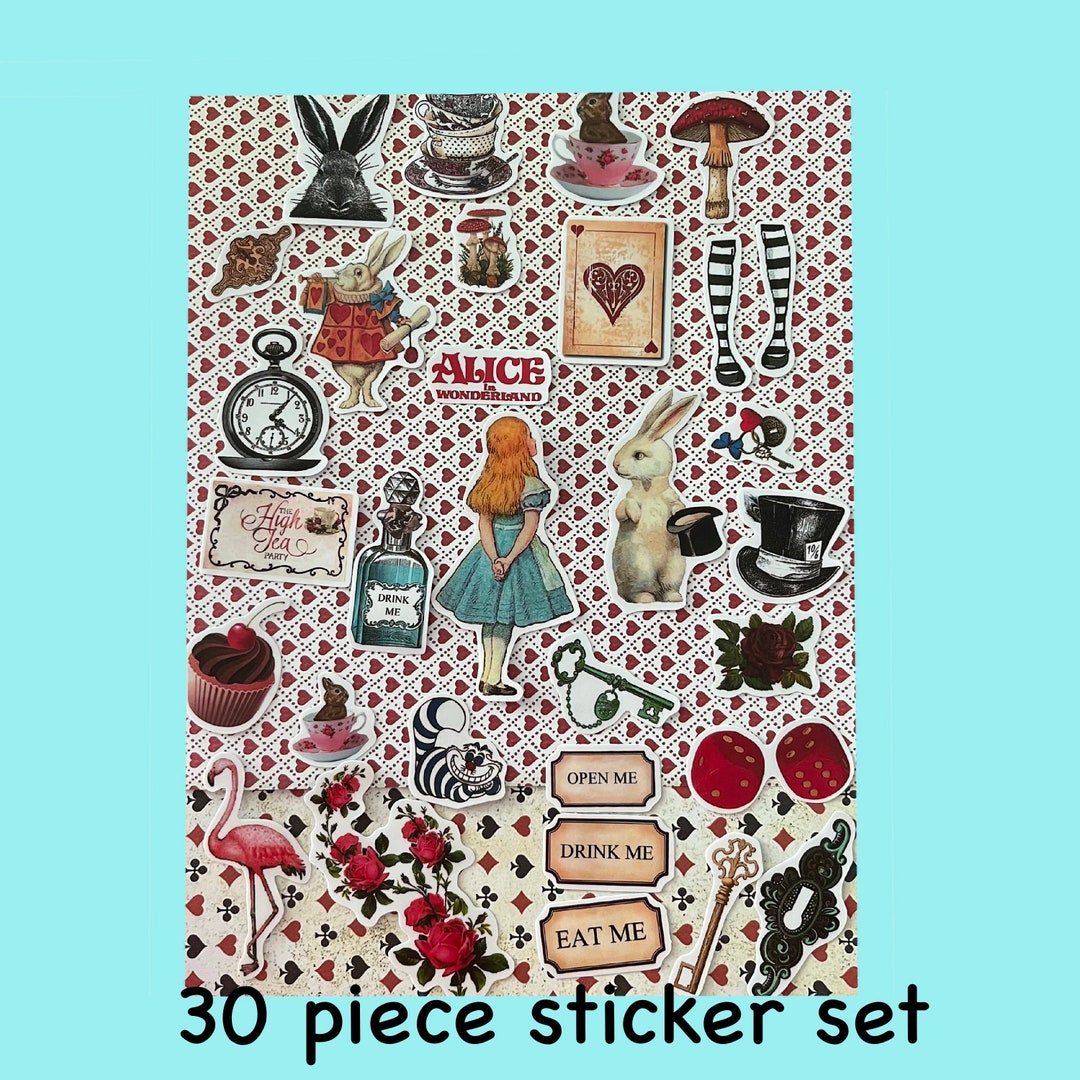 Alice in Wonderland Stickers Planners Journals Scrapbooks - Etsy