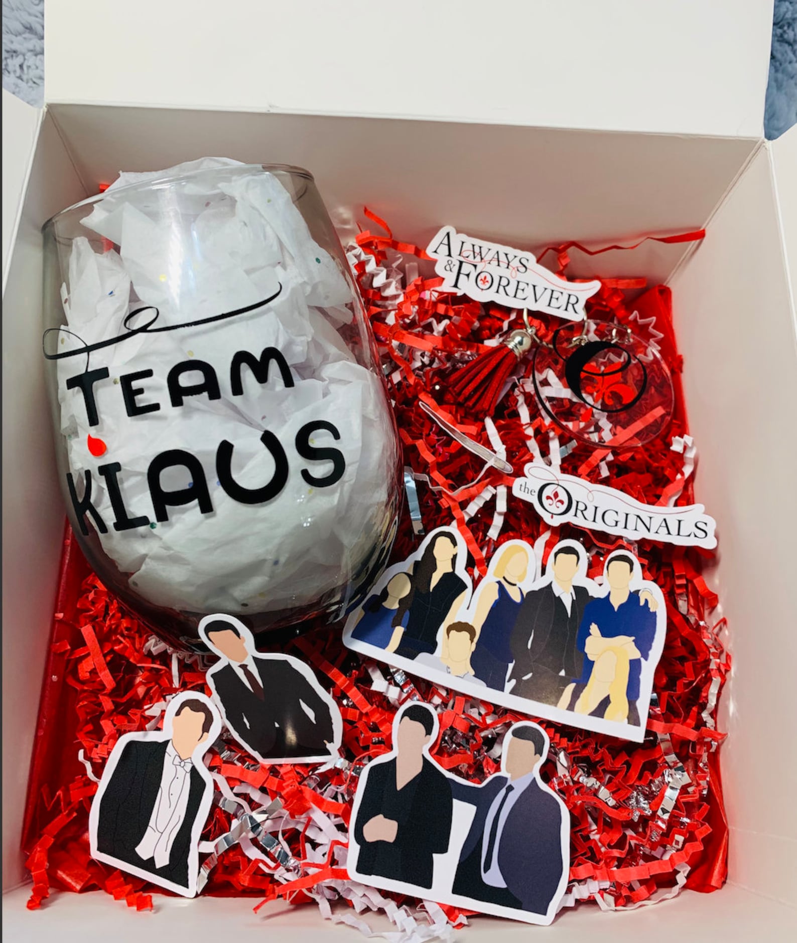 The Originals Birthday Gift Box | Stemless Wine Glass | Team Klaus Box ...