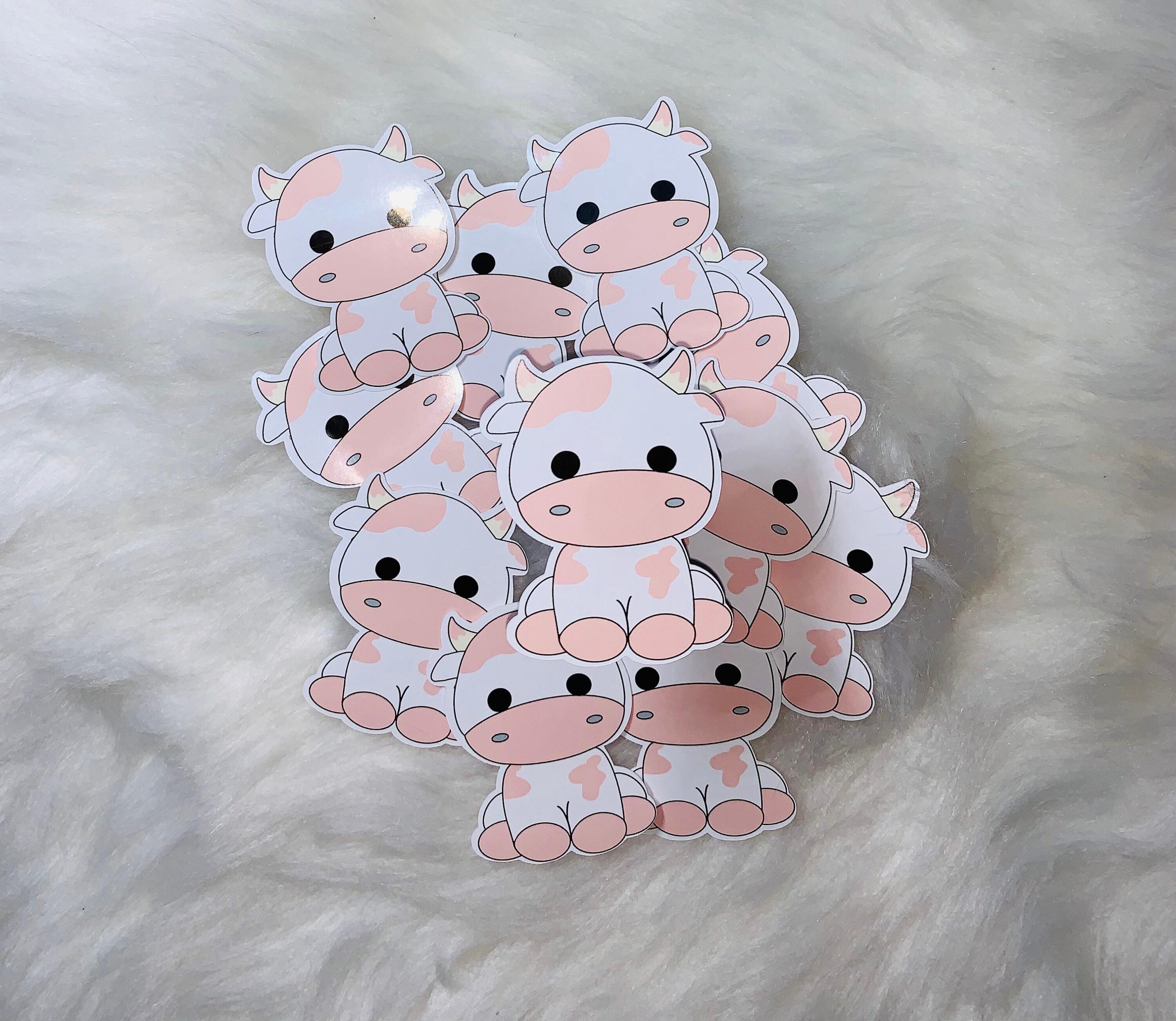 Strawberry Cow 1-piece Sticker - Etsy