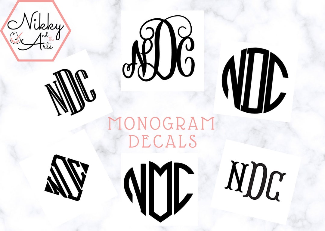 Custom Monogram Decals | Decal for Car | Decal for Tumblers | Decal for ...