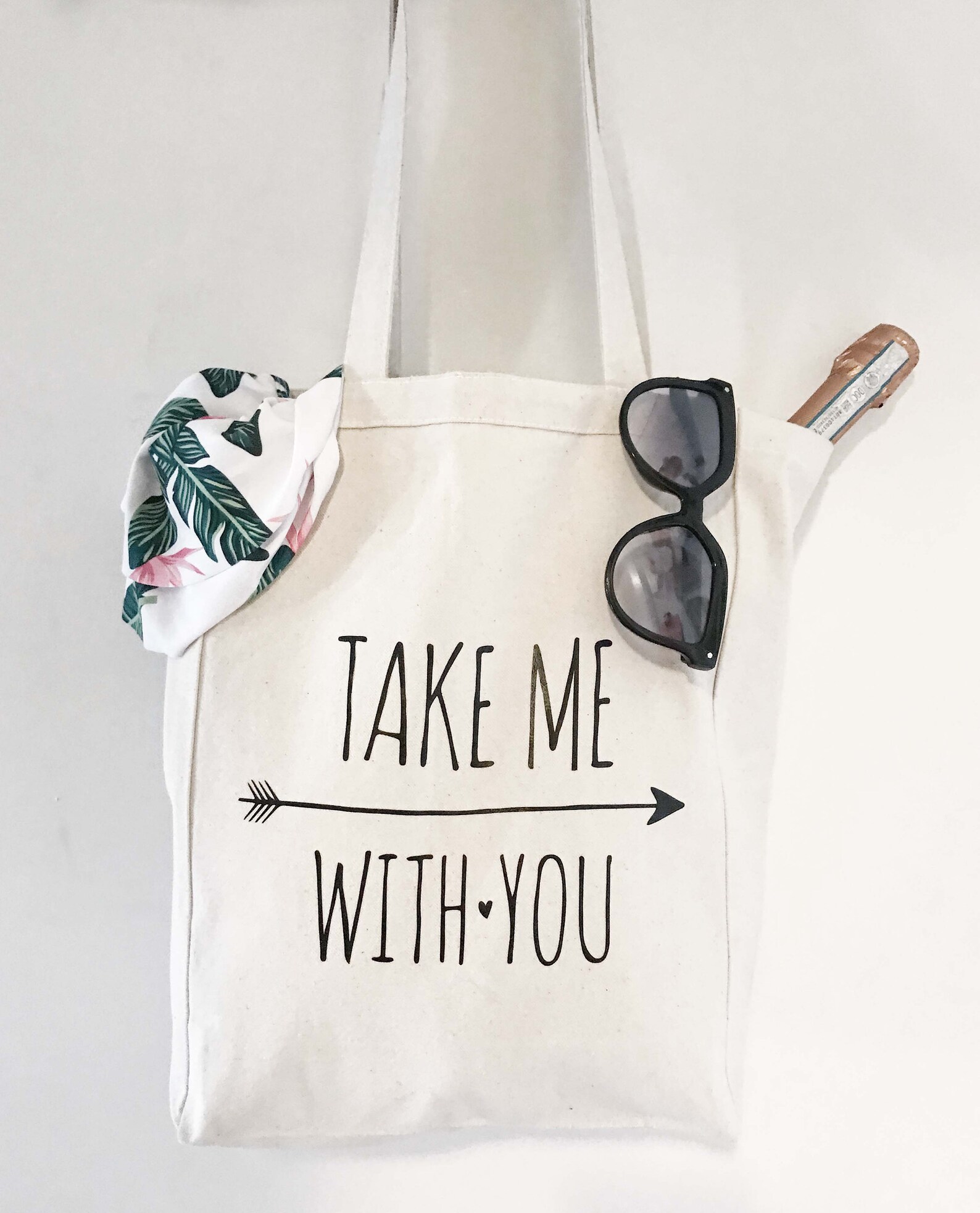 Take Me With You Canvas Tote Bag Cute Tote Bag | Etsy