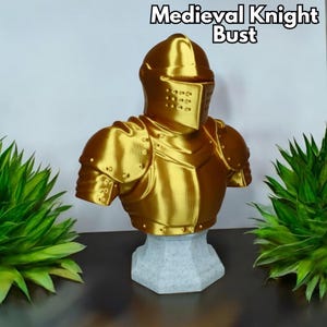 Medieval Knight Bust Statue – 3D Printed Bust for Fantasy Decor ...