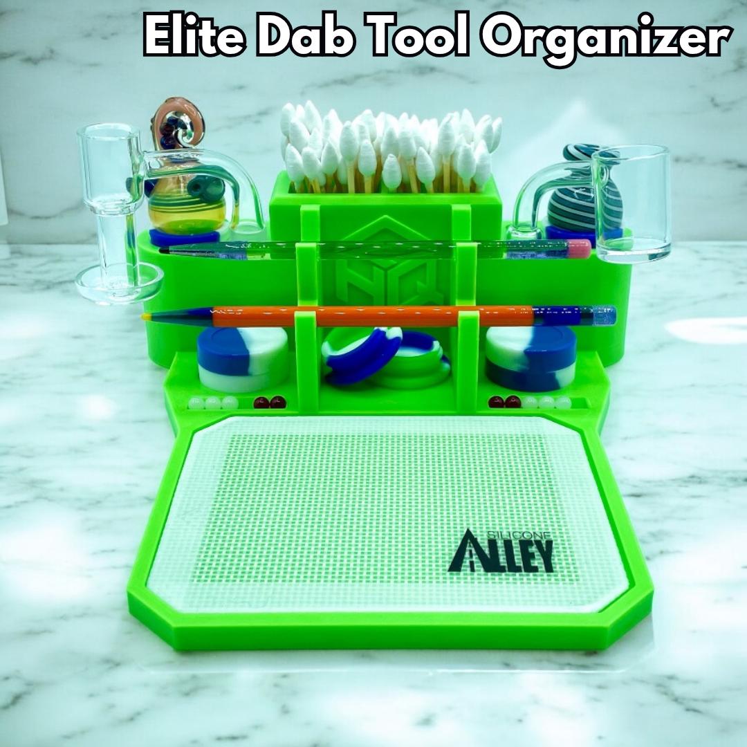 Elite Dab Station Organizer – Silicone Mat, Dab Tool Holder, Q-tip Slot ...