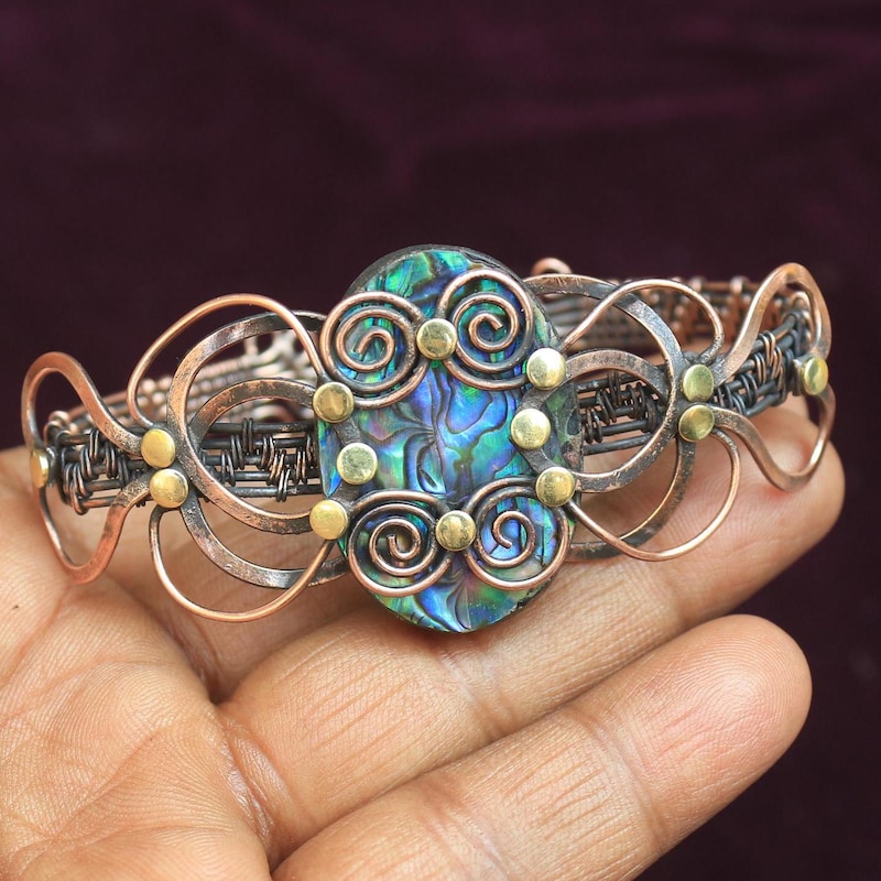Wire Bangle Shell Bracelet - Etsy