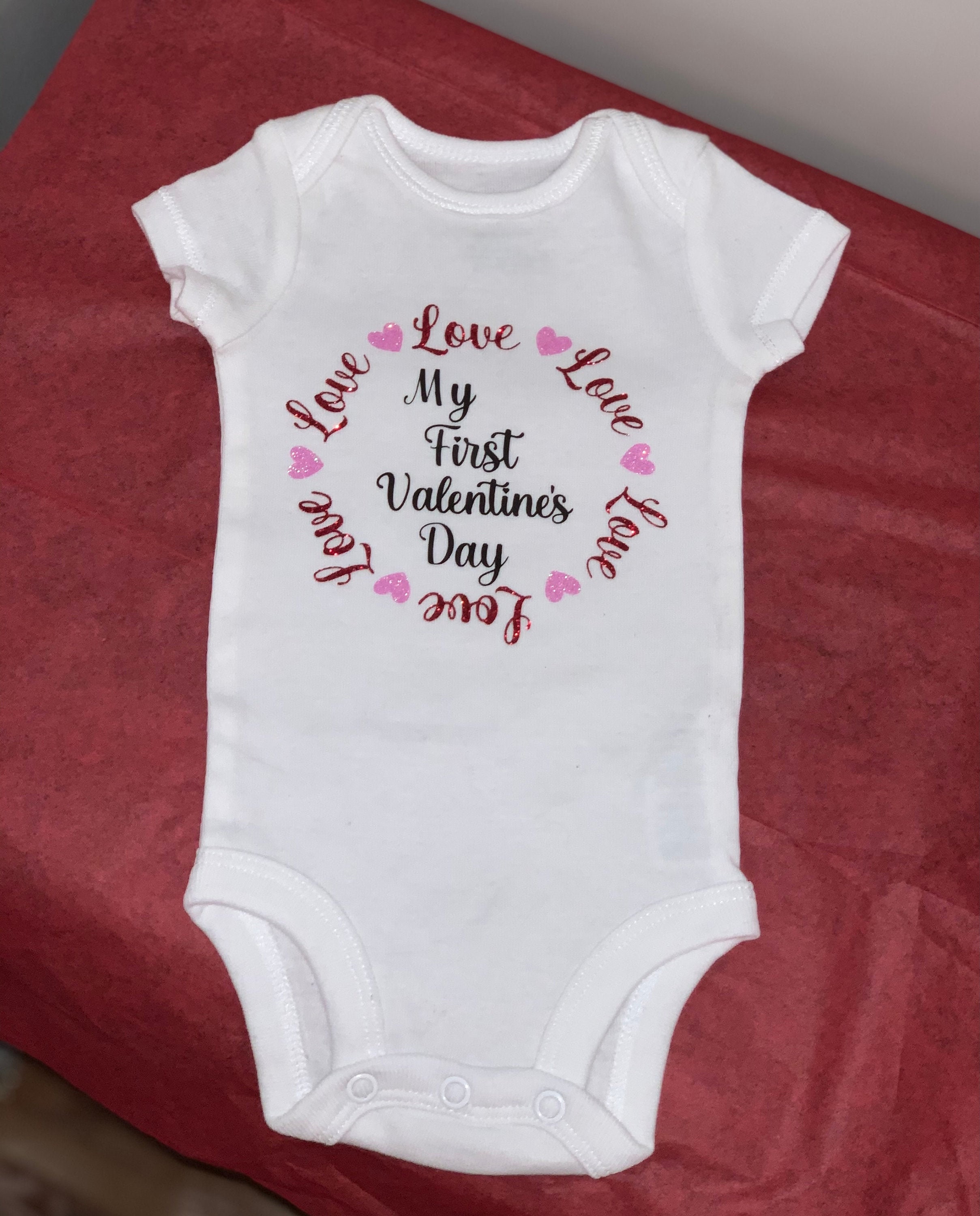 My First Valentines Day Onesie Valentines Day Onesie Etsy