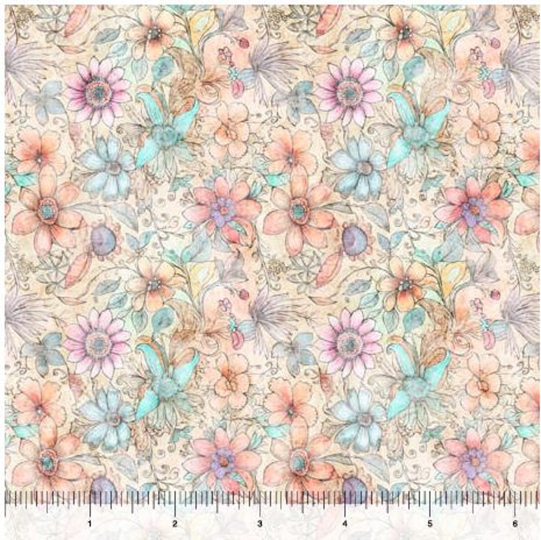 QT Fabrics Enchanted Fair Flowers Fabric by the Yard 2600-30762-X - Etsy