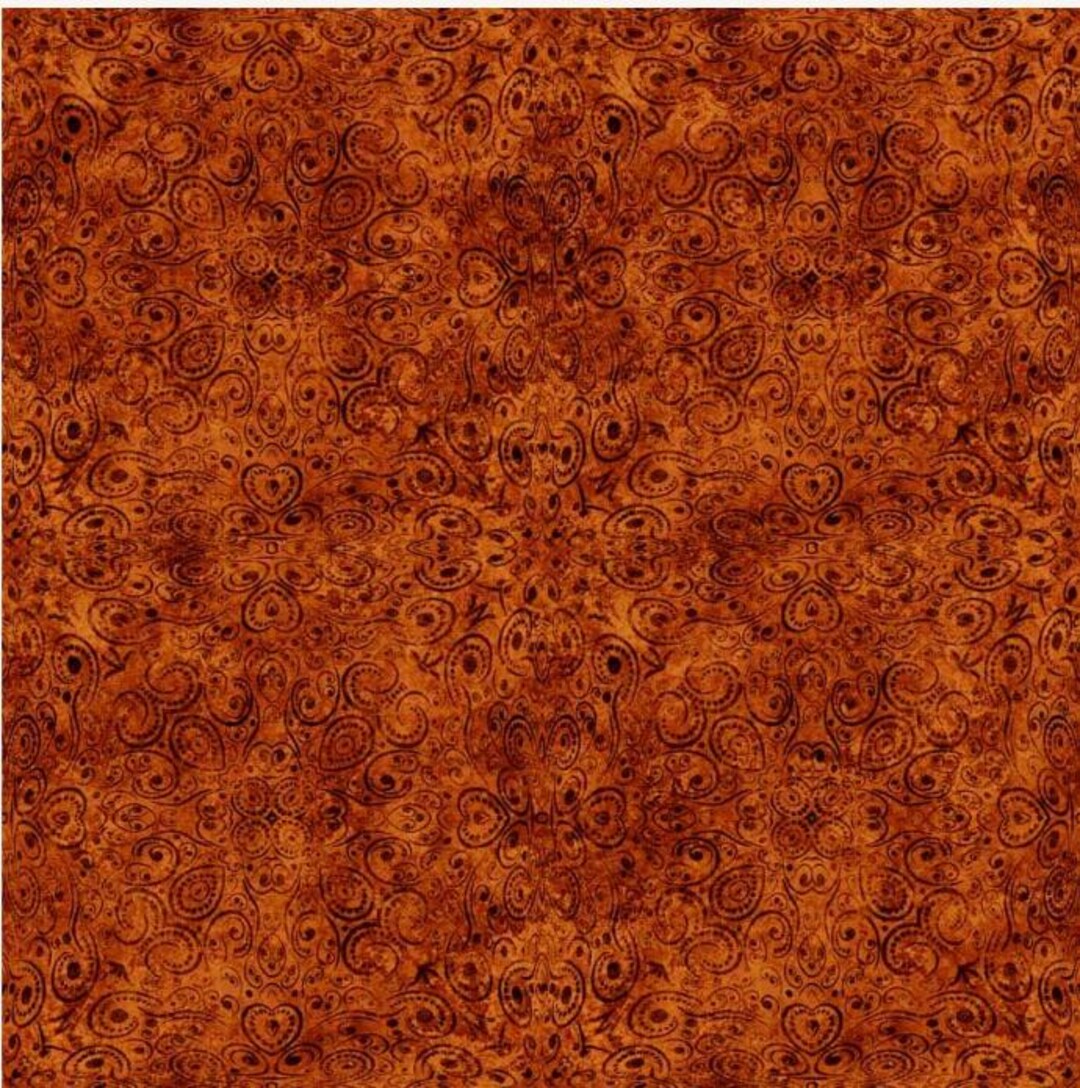 QT Fabrics Running Wild Tooled Leather in Rust Fabric by the Yard 2600 ...