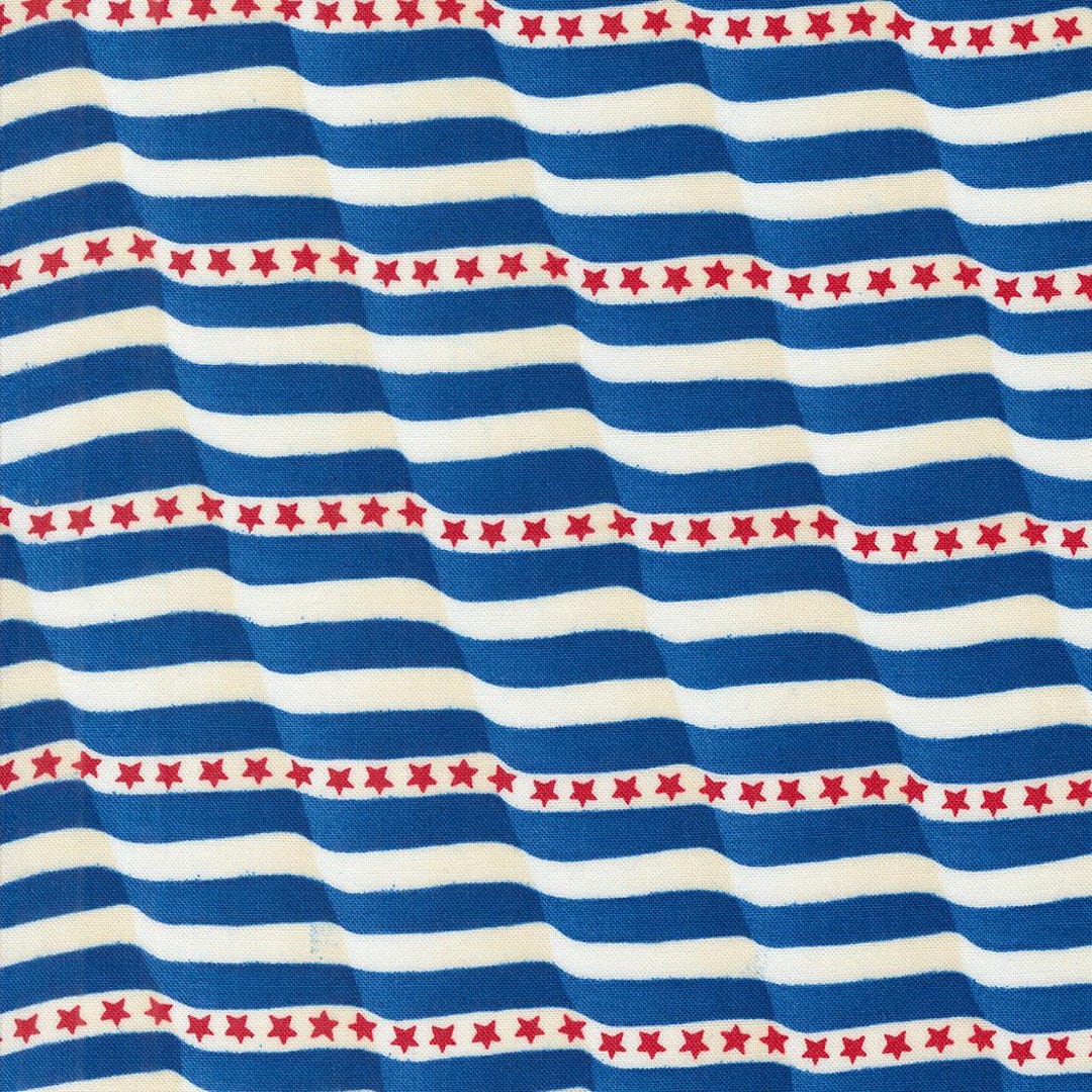 Moda Fabrics Red White and Bloom by Deb Strain Midnight Blue Stripe ...