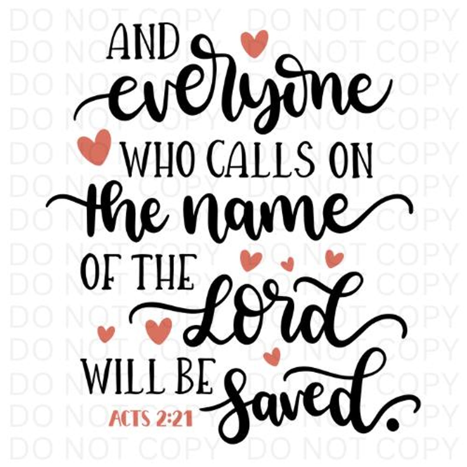 Acts 2:21 | PNG Design | Trendy PNG | Digital Files | Instant Download ...