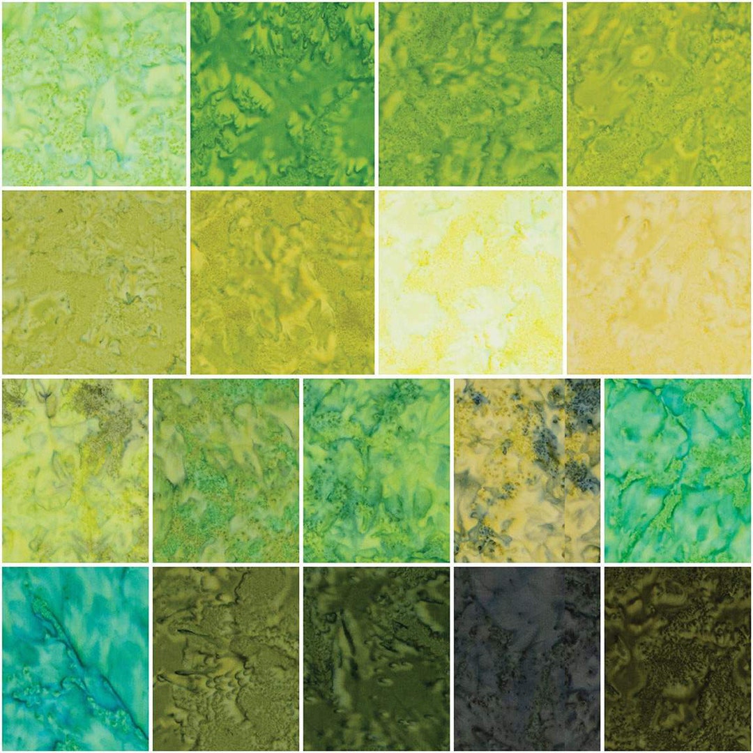 Shades of Green Expressions Batiks Collection Fat Quarter by Riley ...