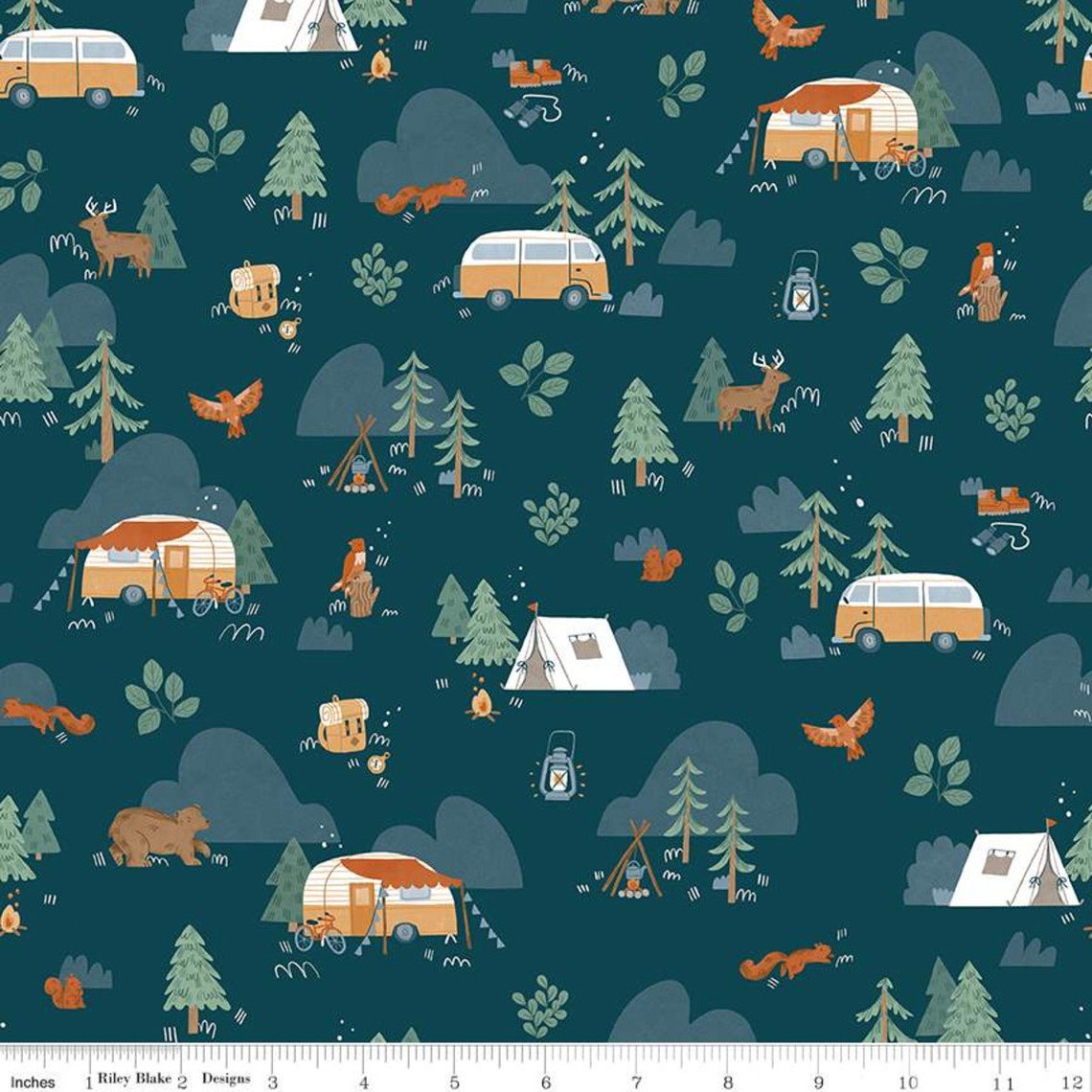 Navy or Sky Camp Woodland Quilt Kit by Riley Blake Designs - Etsy