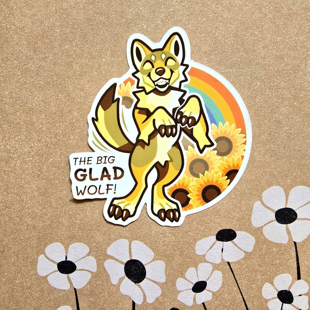 Big Glad Wolf Stickers (weatherproof Vinyl) - Etsy