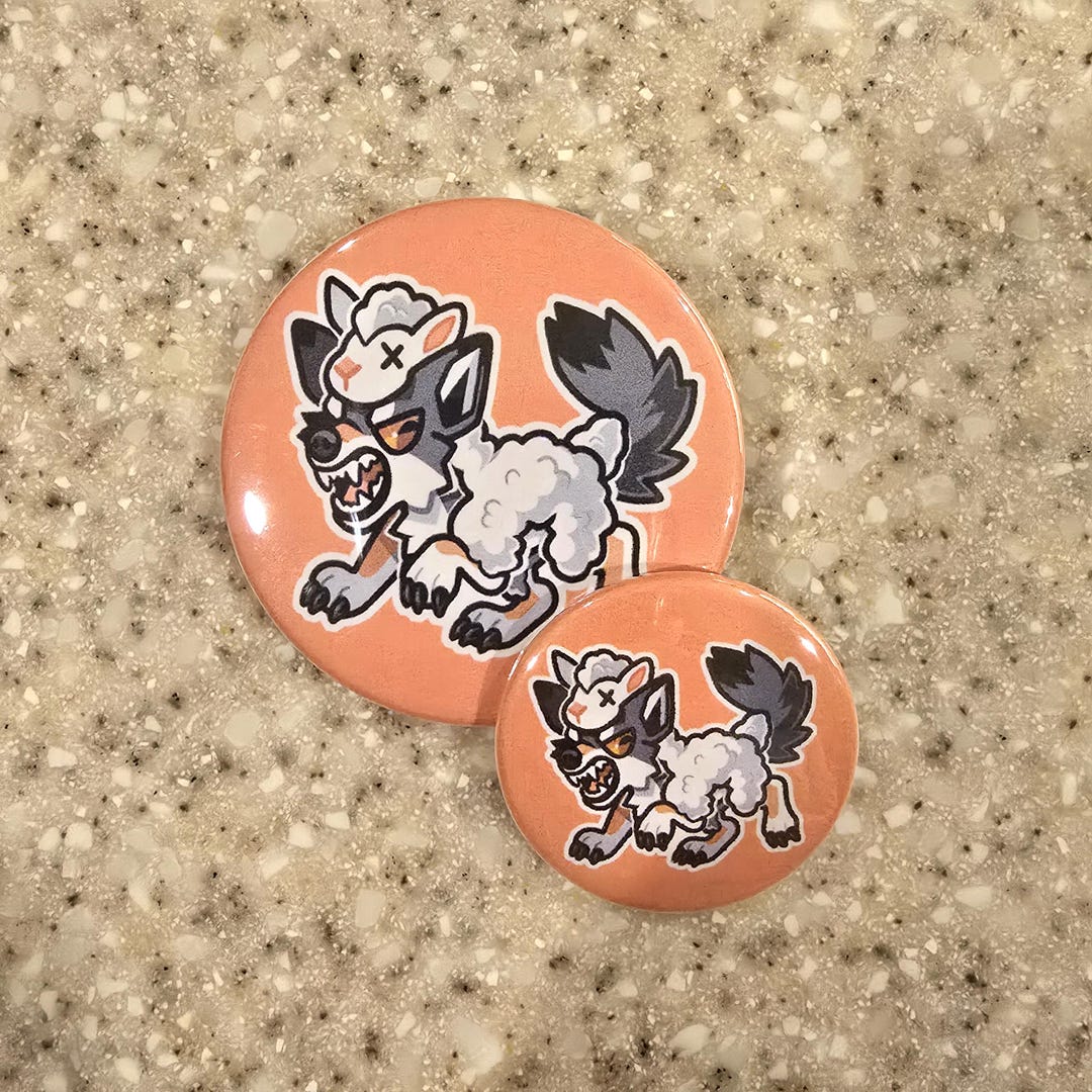 Wolf in Sheep's Clothing Pinback Buttons - Etsy