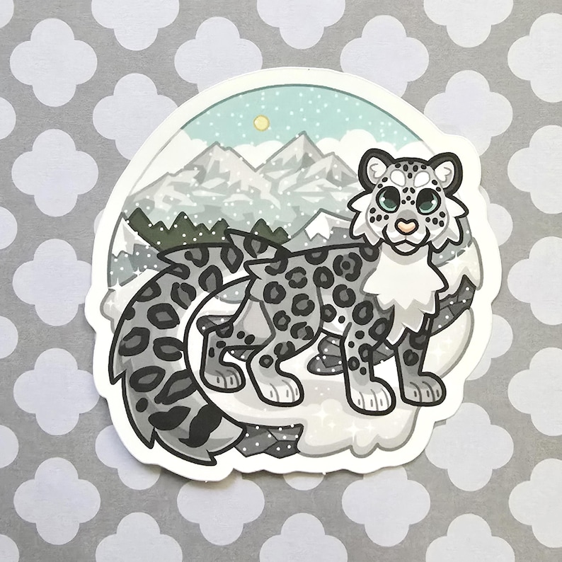 Snow Leopard Stickers (weatherproof Vinyl) - Etsy