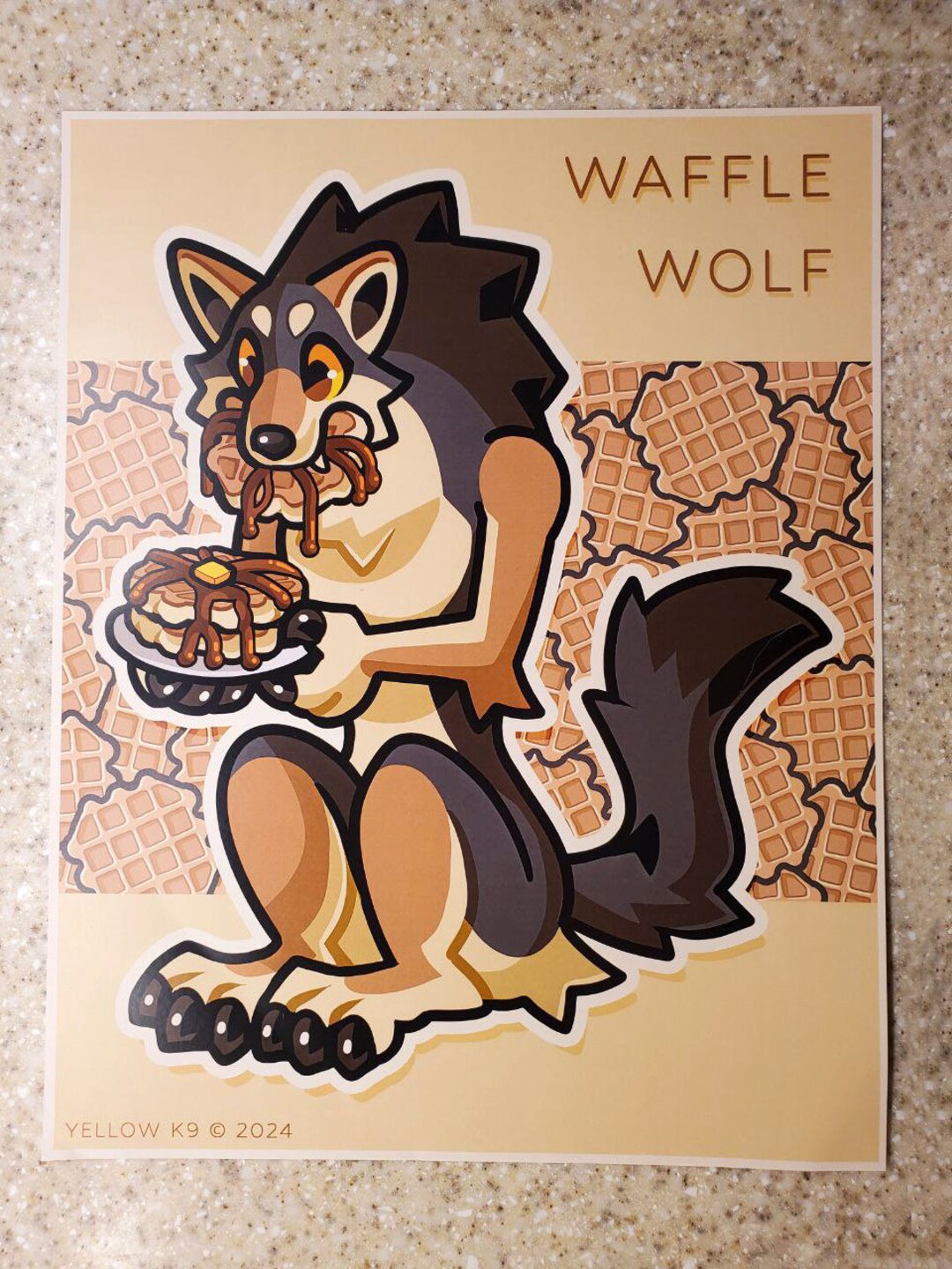 11"x14" Waffle Wolf Print - Etsy