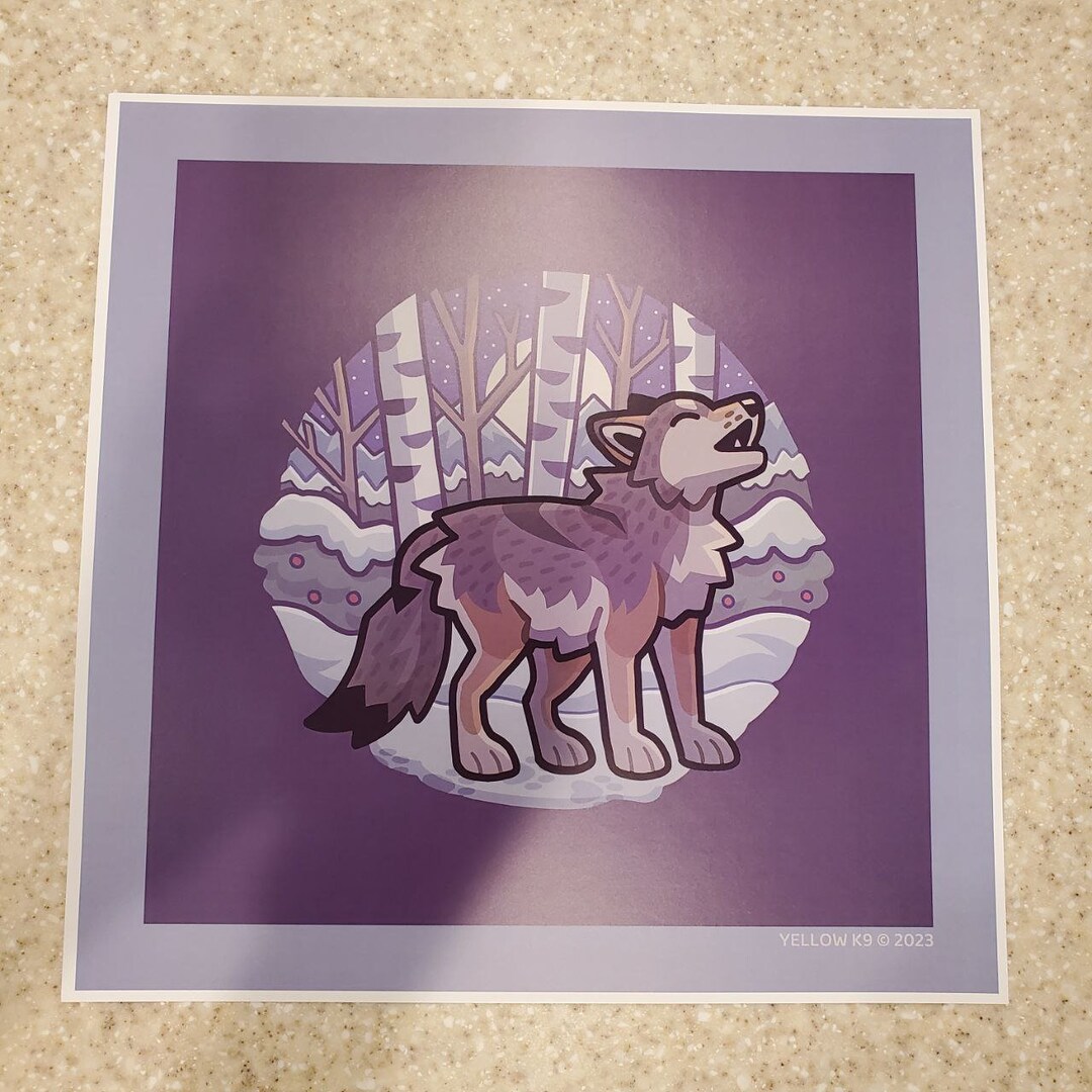 Winter Howl Wolf Print - Etsy
