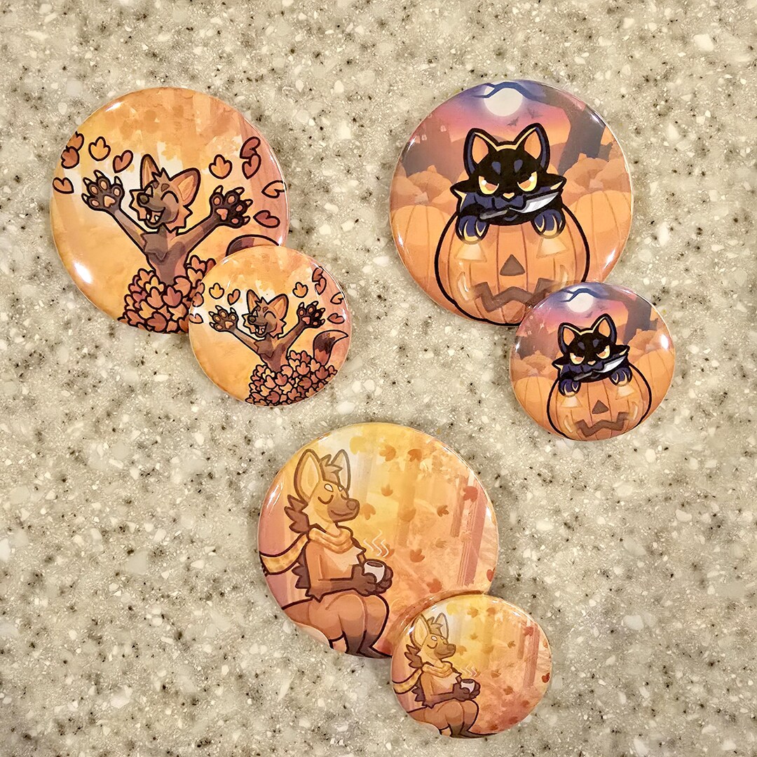 Fall Critters Pinback Buttons - Etsy