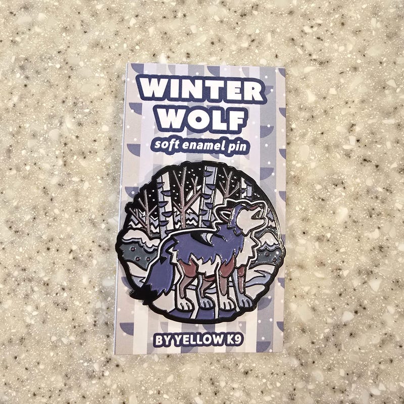 Wolf Pin - Etsy