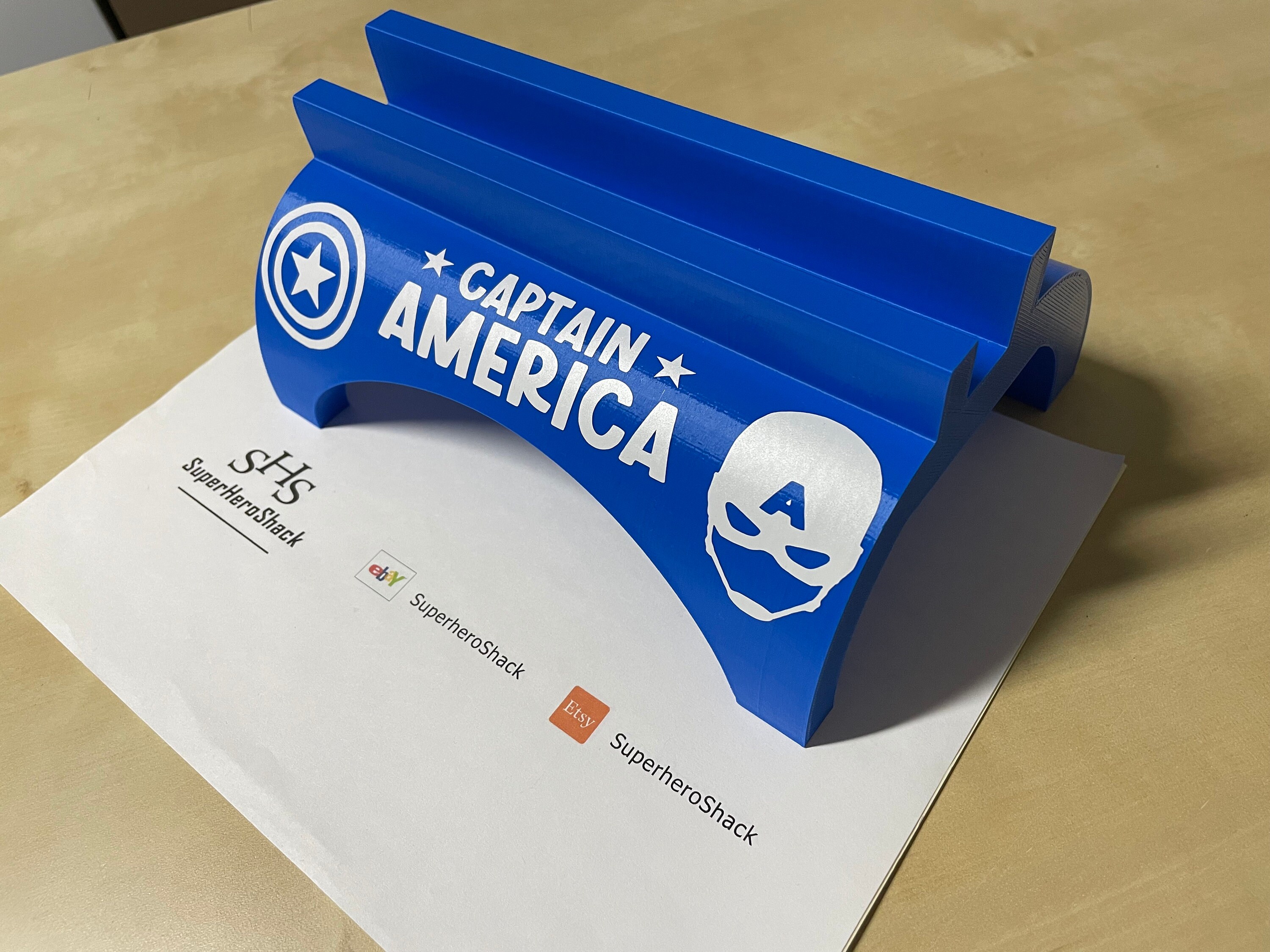 Captain America Comic Book Stand 3D Printed blue PLA - Etsy