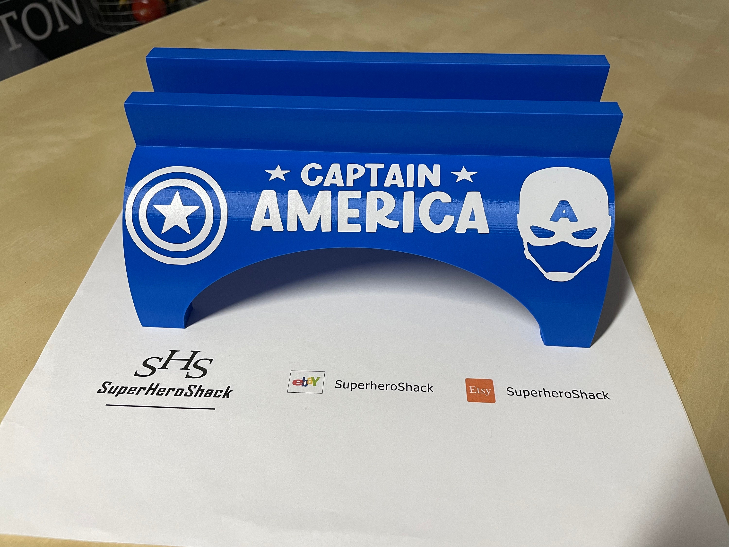 Captain America Comic Book Stand 3D Printed blue PLA - Etsy