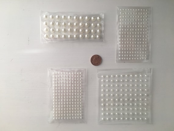 Flatback Self Adhesive Stick on Pearls in Ivory UK Seller - Etsy