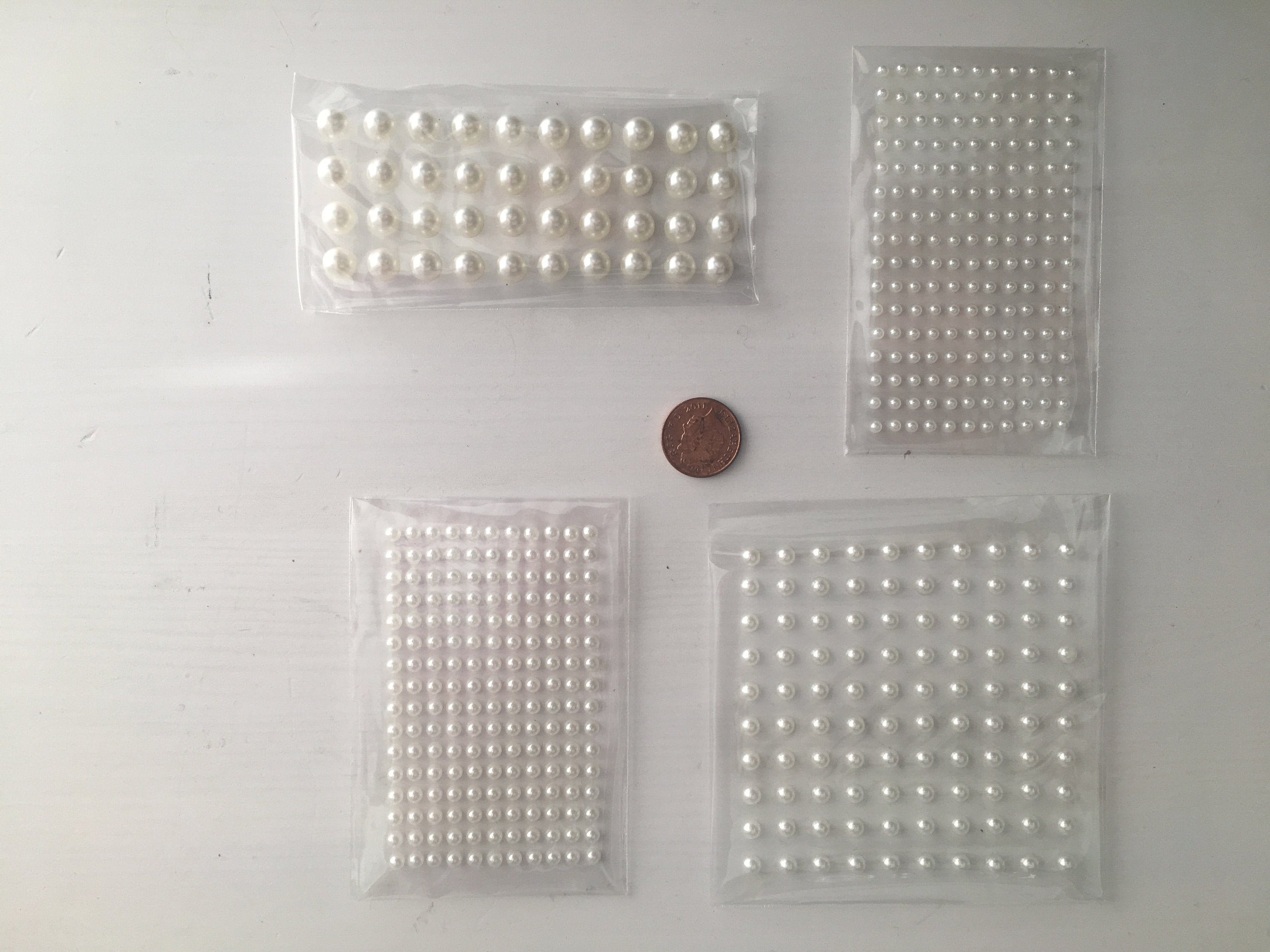 Flatback Self Adhesive Stick on Pearls in Ivory UK Seller - Etsy