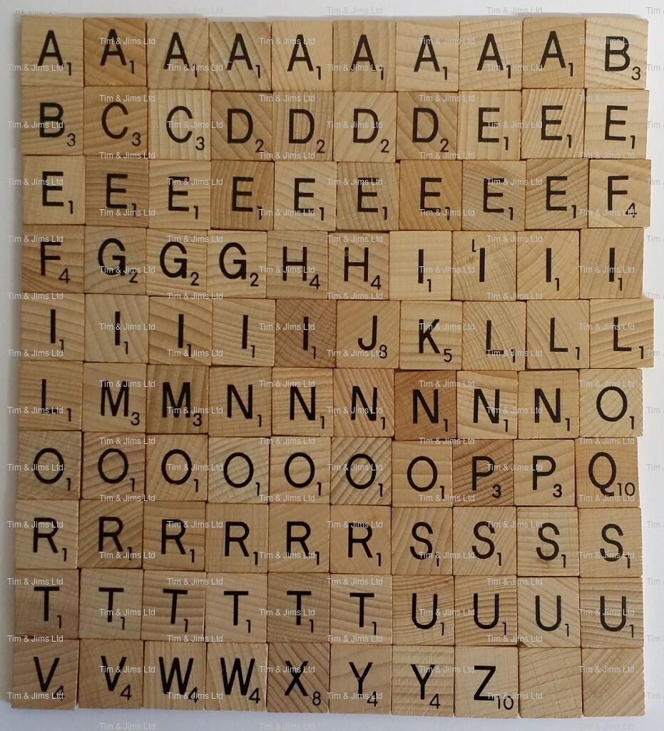 New Scrabble Tiles Letters and Numbers 100 Set of Game - Etsy